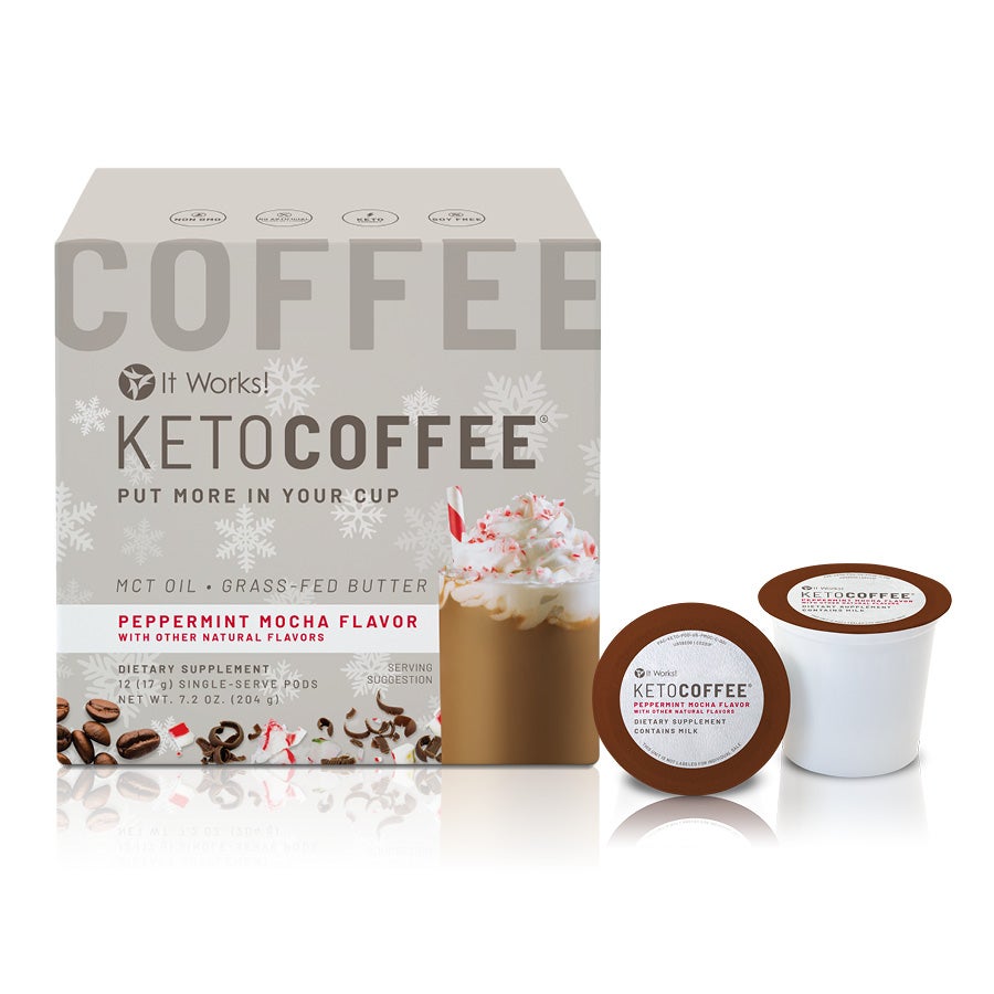 It Works! Keto Coffee Pods Peppermint Mocha Flavor - 24 Servings ...